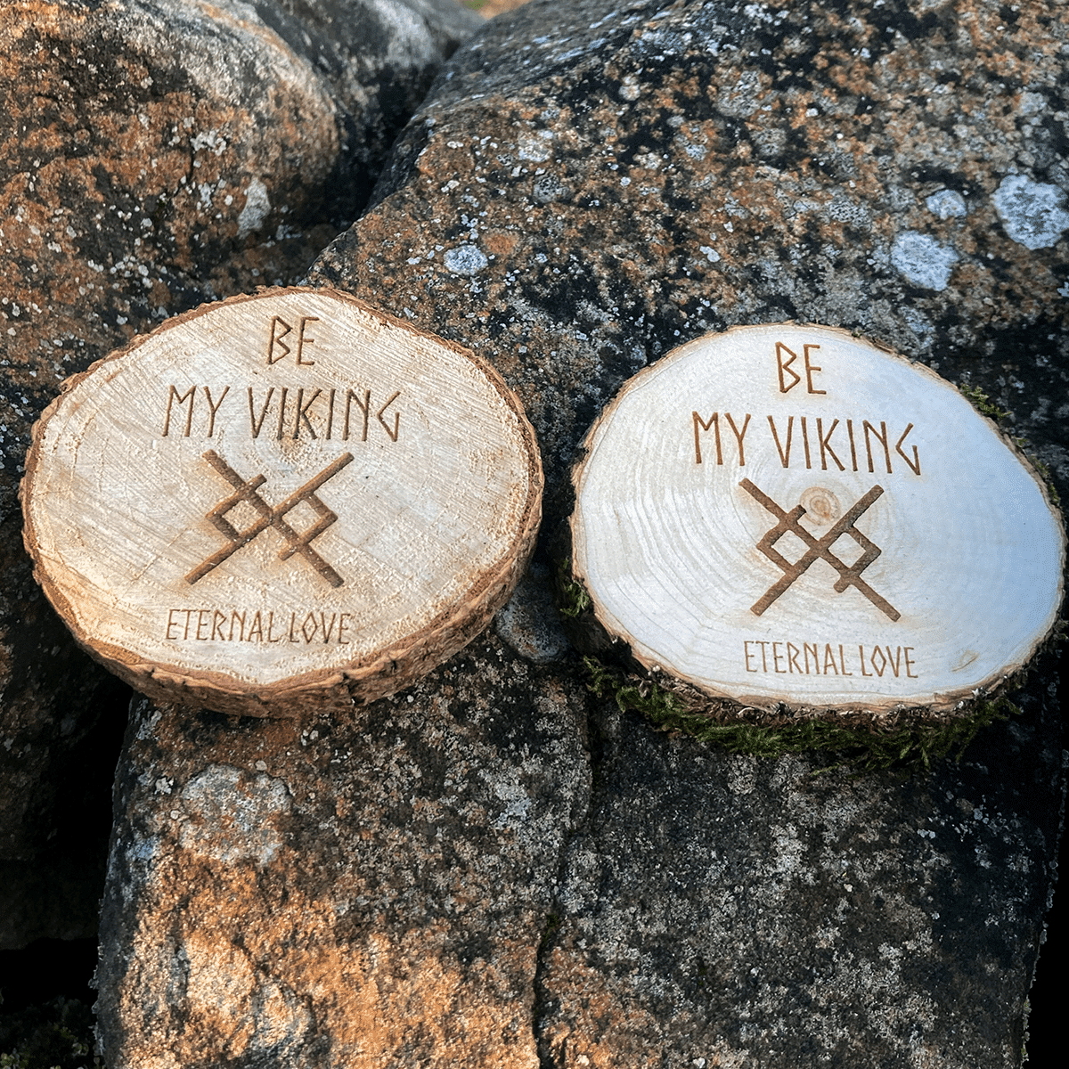 Be My Viking Eternal Love Rune Wooden Token - Volga Vikings