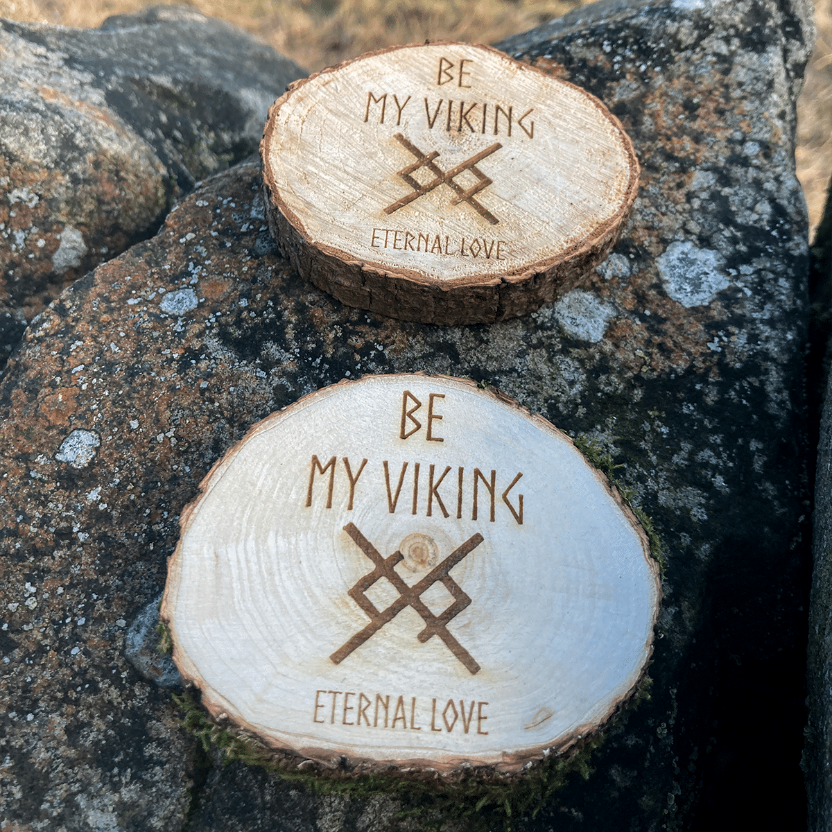 Be My Viking Eternal Love Rune Wooden Token - Volga Vikings