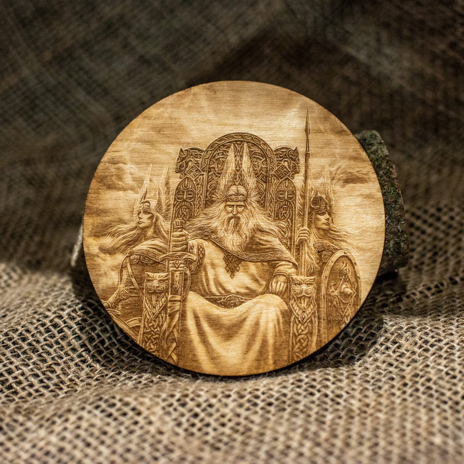 Set of 4 Viking Wood Coasters - Volga Vikings