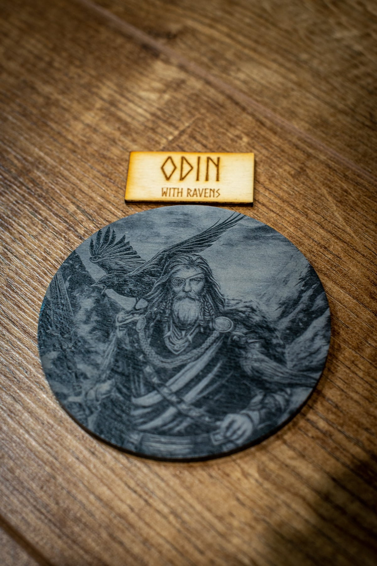 Odin with Ravens Viking Slate Coaster - Volga Vikings