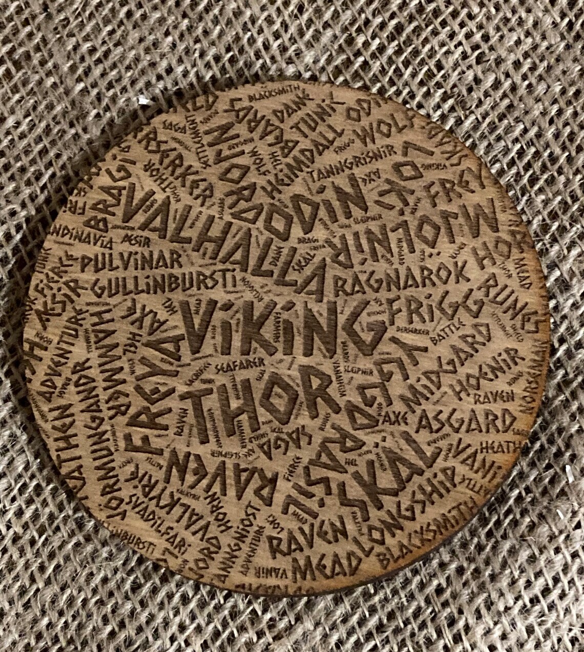 Viking Words Wooden Coaster - Volga Vikings