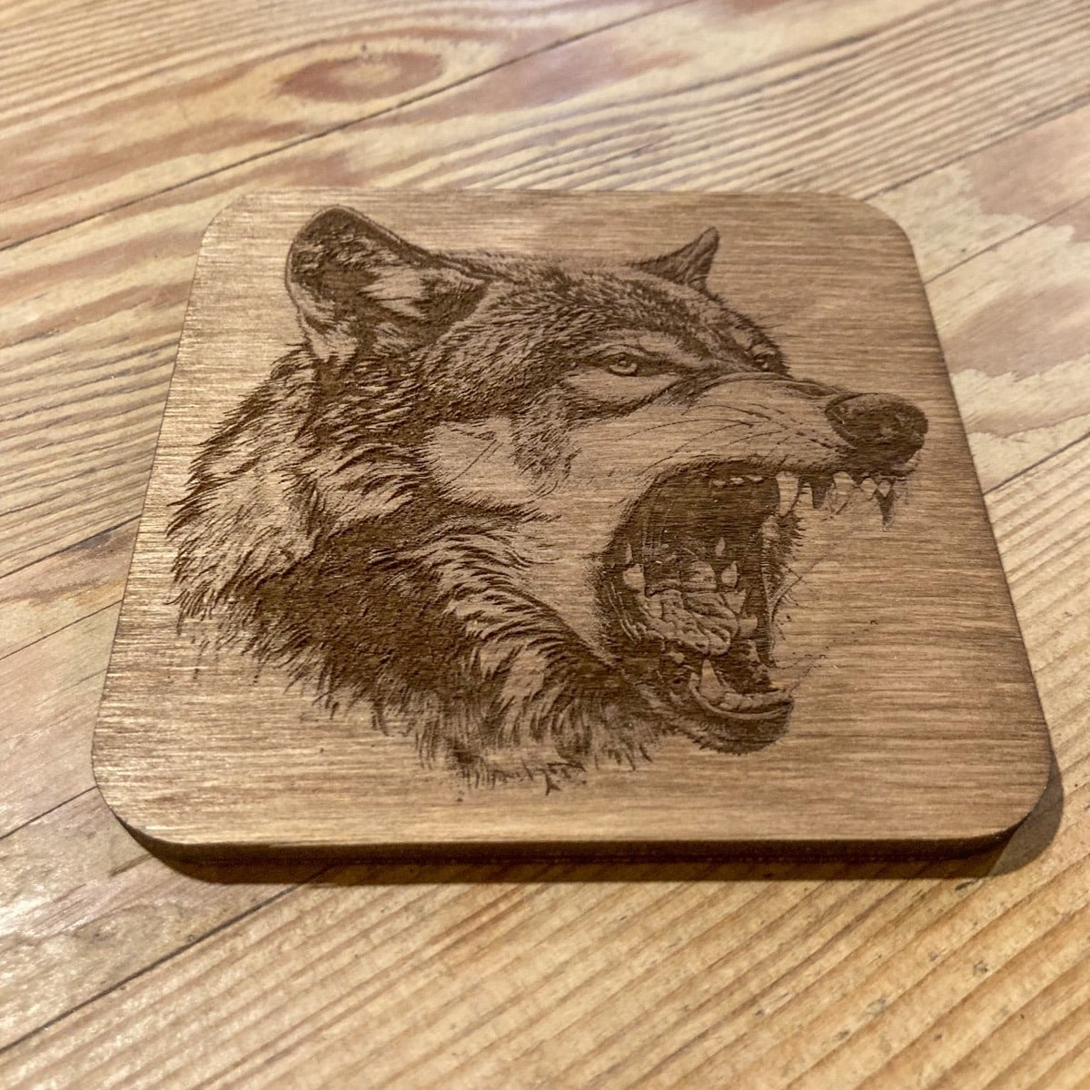 Viking Engraved Wolf Coaster - Volga Vikings