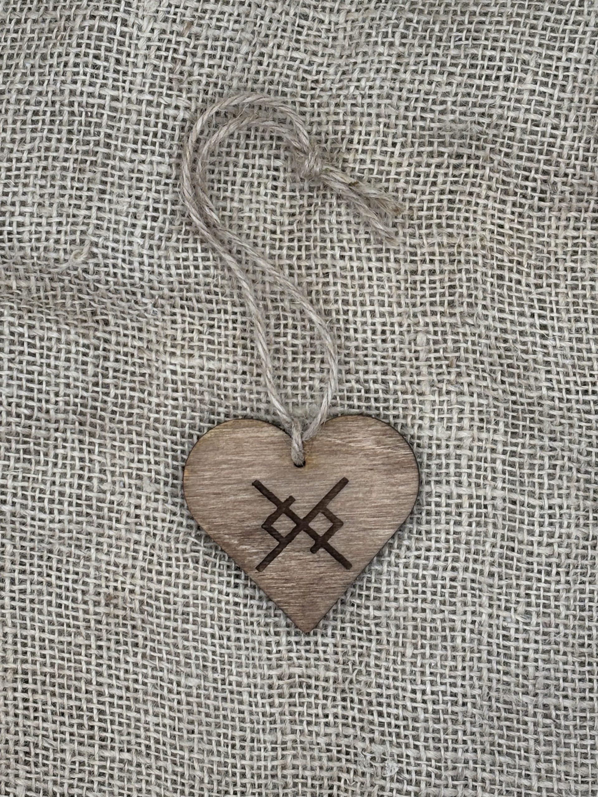 Viking Bind Rune Heart Hanging Decoration - Volga Vikings